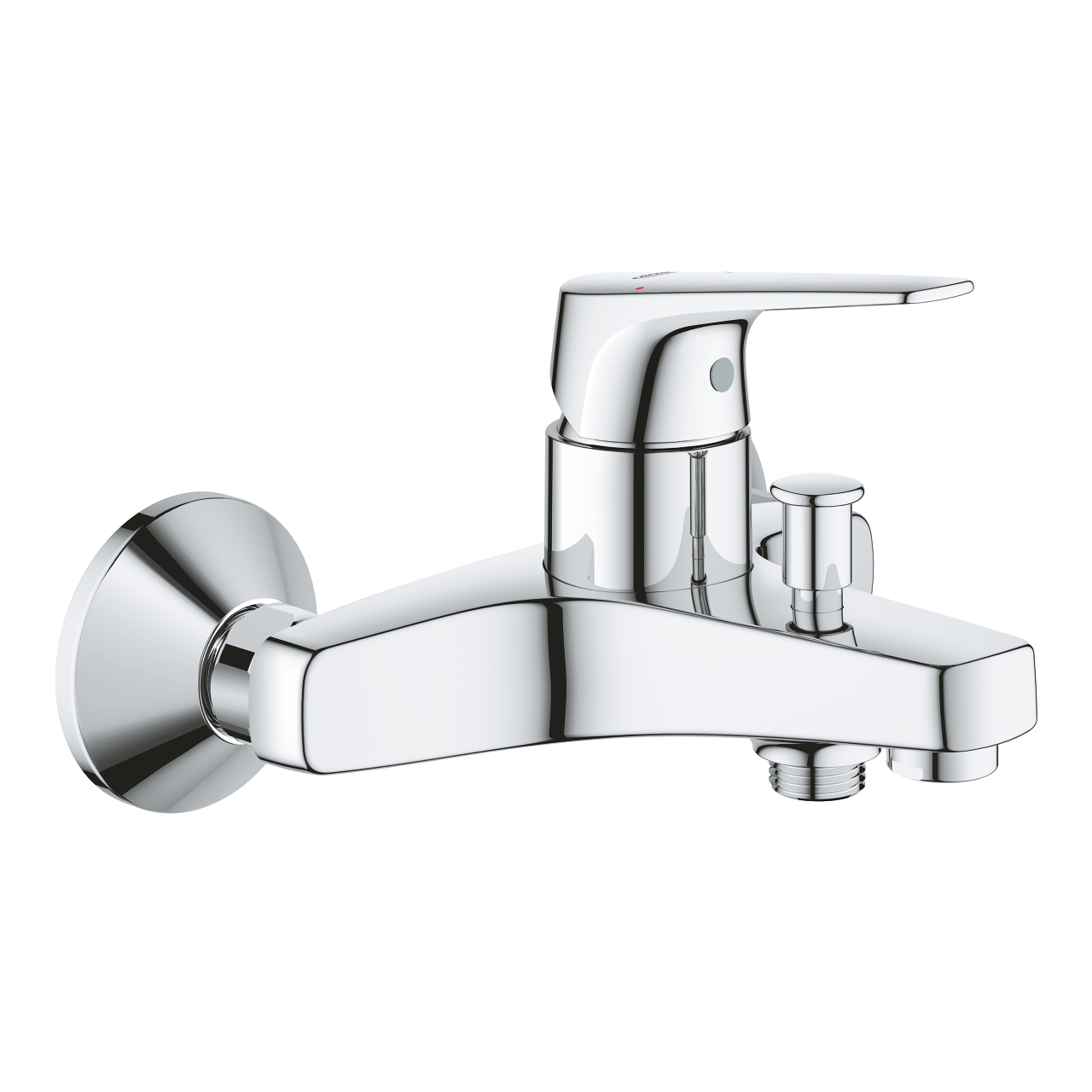 Grohe BauFlow Exposed Single Lever Bath Mixer With 2 Outlets Chrome ...