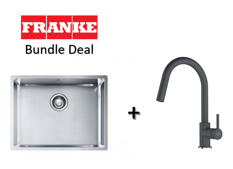 Franke Planar 500mm Undermount Stainless Steel Single Bowl Sink With ...