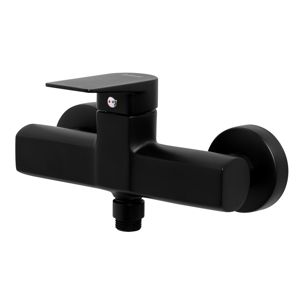 Rubine Shower Mixer Tap In Electroplated Matt Black Razzo Series - Uniqool