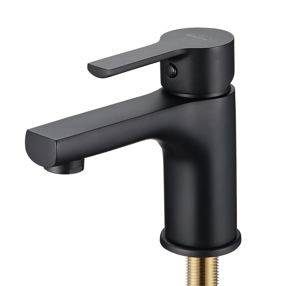 Rubine Basin Cold Tap In Electroplated Matt Black Unico Series - Uniqool