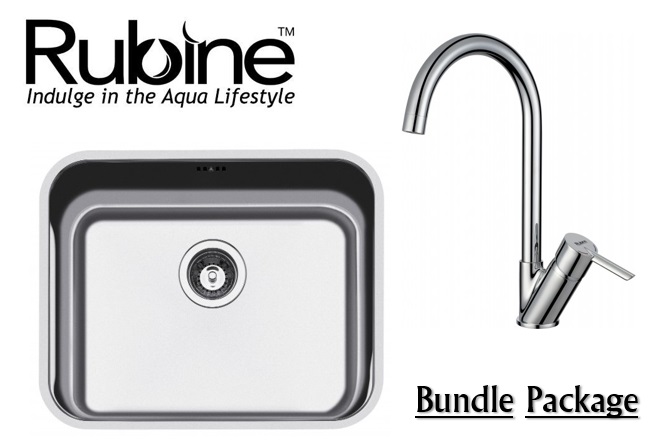 Rubine 540MM Undermount Single Bowl Sink Bundle With Sink Mixer Tap ...